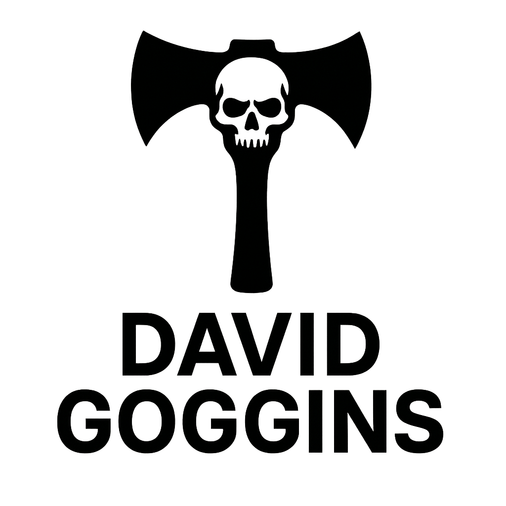 vytvoř mi logo Davida Gogginse, tu originální se sekerou ...