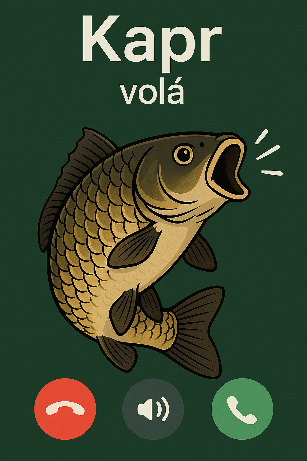jako by volal kapr. úplně nahoře bude nápis Kapr, pod tím trochu menší ...
